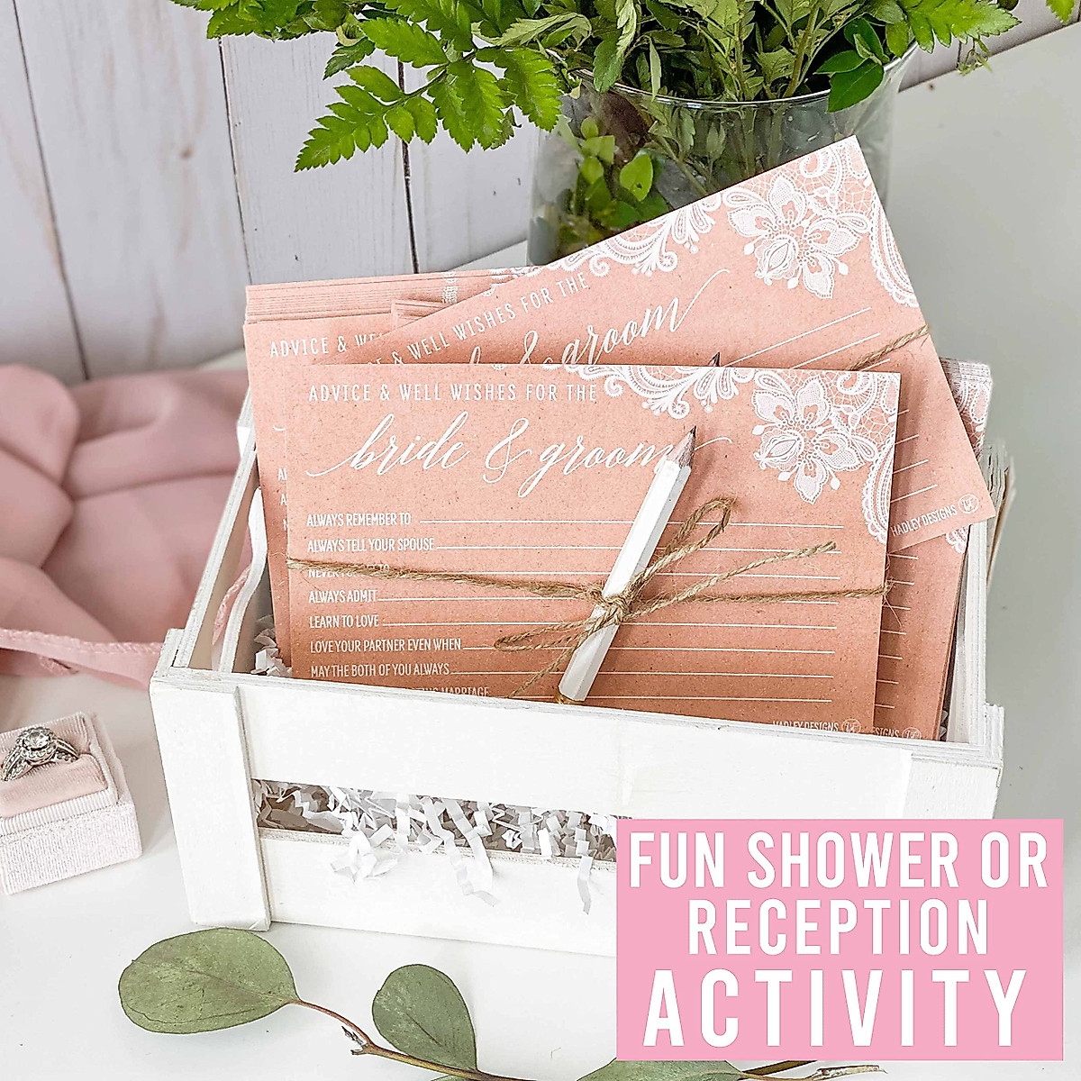 50 Wedding Advice Cards For Bride and Groom Rustic Bridal Shower Games For Guests, Wedding Card Boxes For Reception, Wedding Guest Book Alternative, Wedding Games For Guests, Advice For The Bride Card