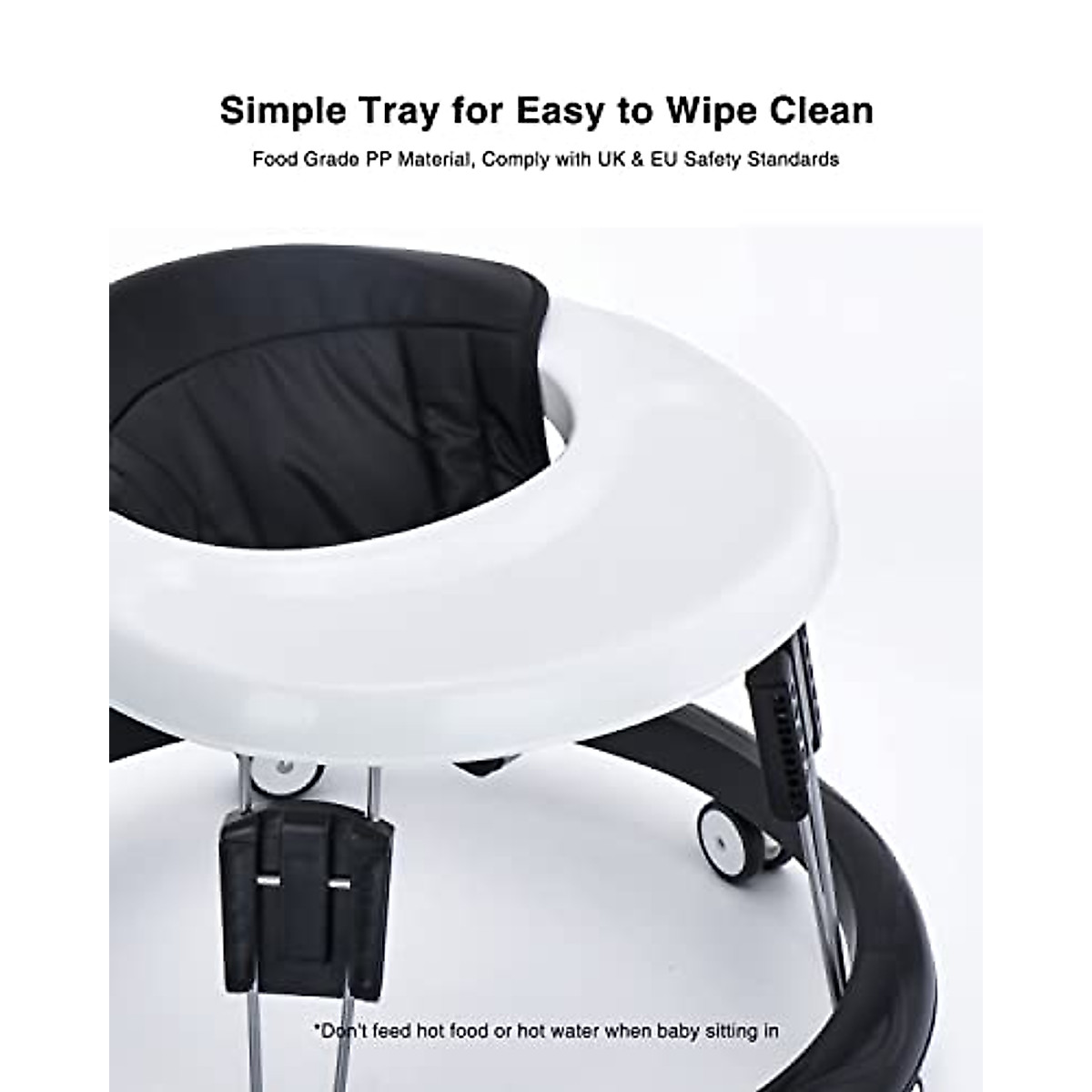 Foldable Baby Walker, Baby Walkers and Activity Center for Baby Boy Girl, Anti-Rollover Walker with Mute Wheels for Baby 6-18Months