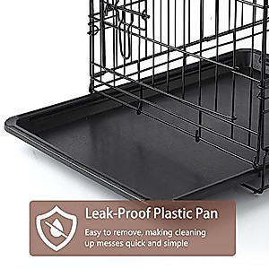 DONORO Dog Crates for Small Size Dogs Indoor Double Door Dog Kennels & Houses for Puppy and Cats, Collapsible Metal Contour Dog Cages (36-Inch Only Crate)