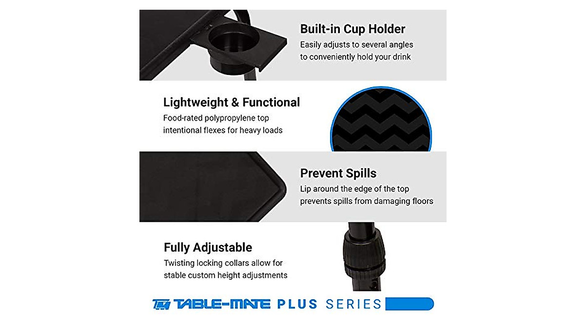 Table-Mate II Plus: Adjustable Folding TV Tray Table