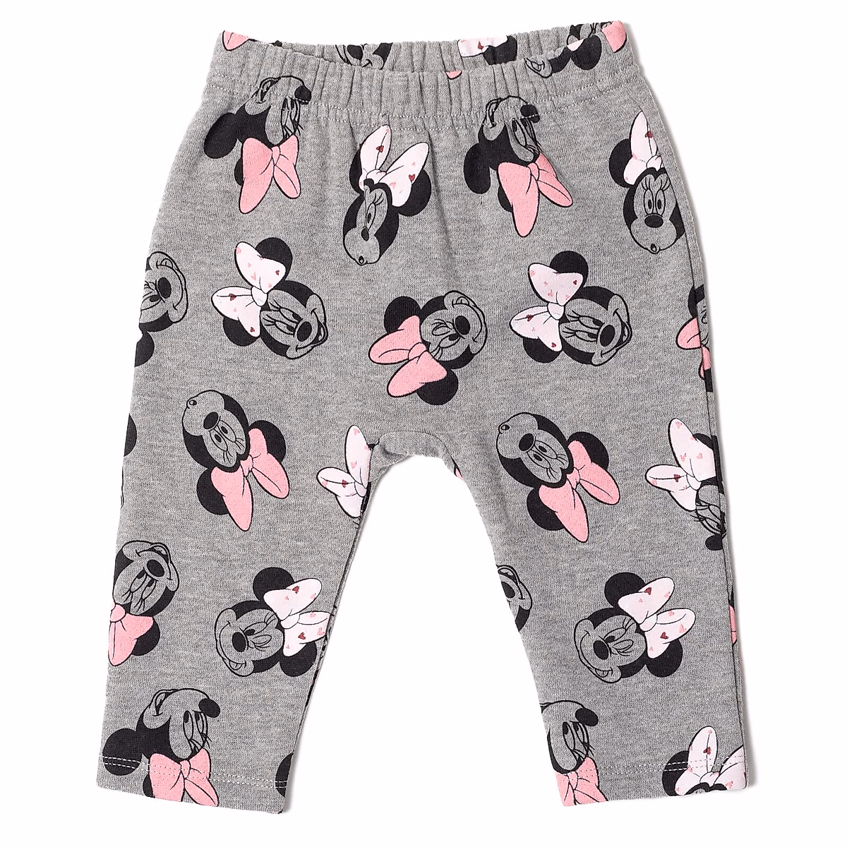 Disney Minnie Mouse Newborn Baby Boy or Girl 3 Piece Outfit Set: Pants Bodysuit Hoodie Grey/Pink 3-6 Months