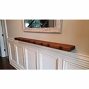 Joel's Antiques | 60 Inch Floating Shelves for Wall | Made of Natural Wood and Easy Install | Heavy Duty Rustic Book Shelves | Perfect for Bathroom, Kitchen, Living Room | Medium Brown 60x9x2 Inches