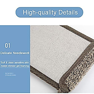 Loofah Back Scrubber for Shower, Natural Soft Flax Back Exfoliator Cleaner for Shower Acne, Extra Long Back Scrub Washer, Dual-Sided Bath Exfoliating Scrubber, Deep Clean&Invigorate Skin for Men/Women