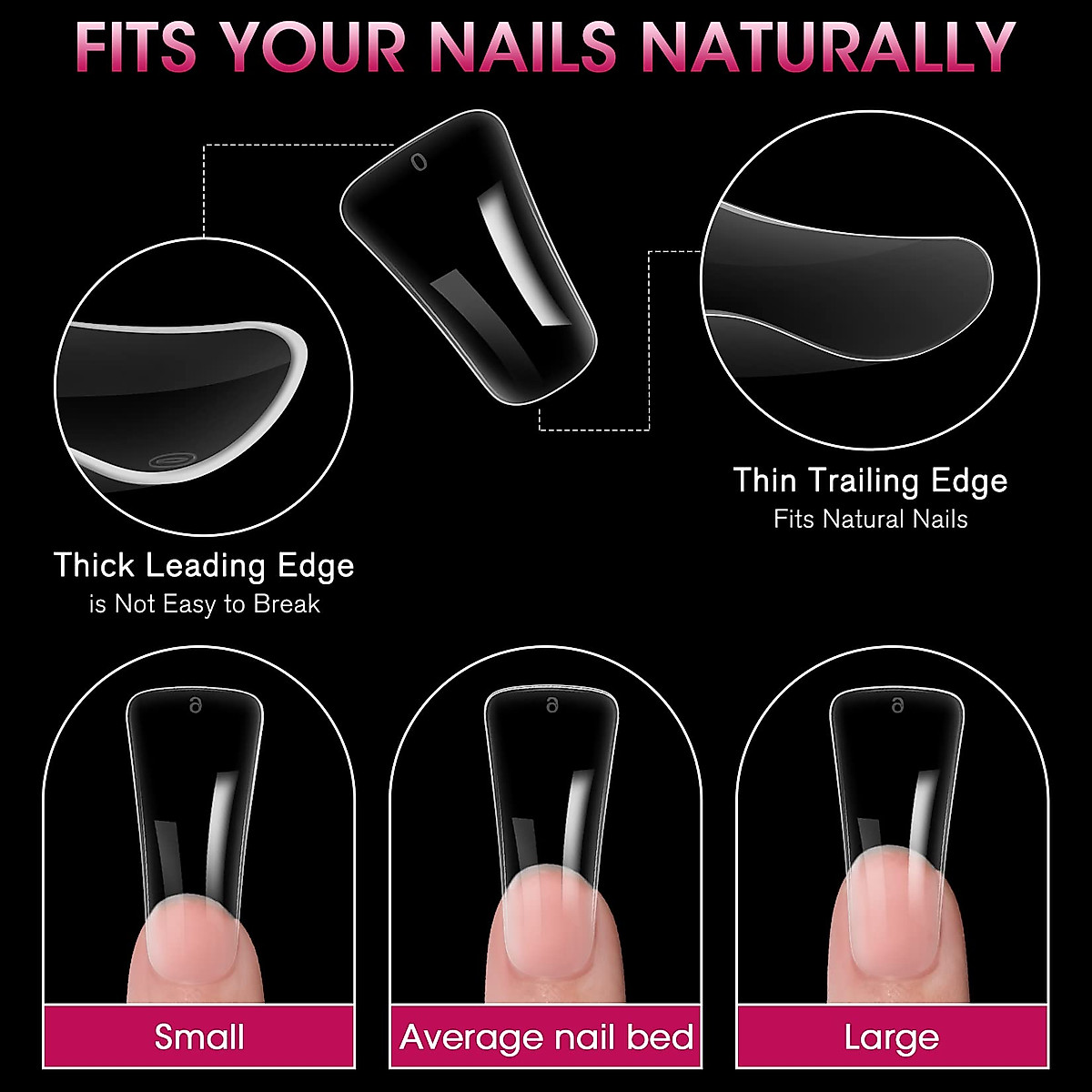 krofaue Duck Nails - Clear Nail Tips 120pcs Acrylic Fake Nails Curved Nail Tips 12 Sizes Crystal Duck Feet Style Nail Tips Full Cover False Nails Wide French Nails with Box Extra Nail for Nail Salon