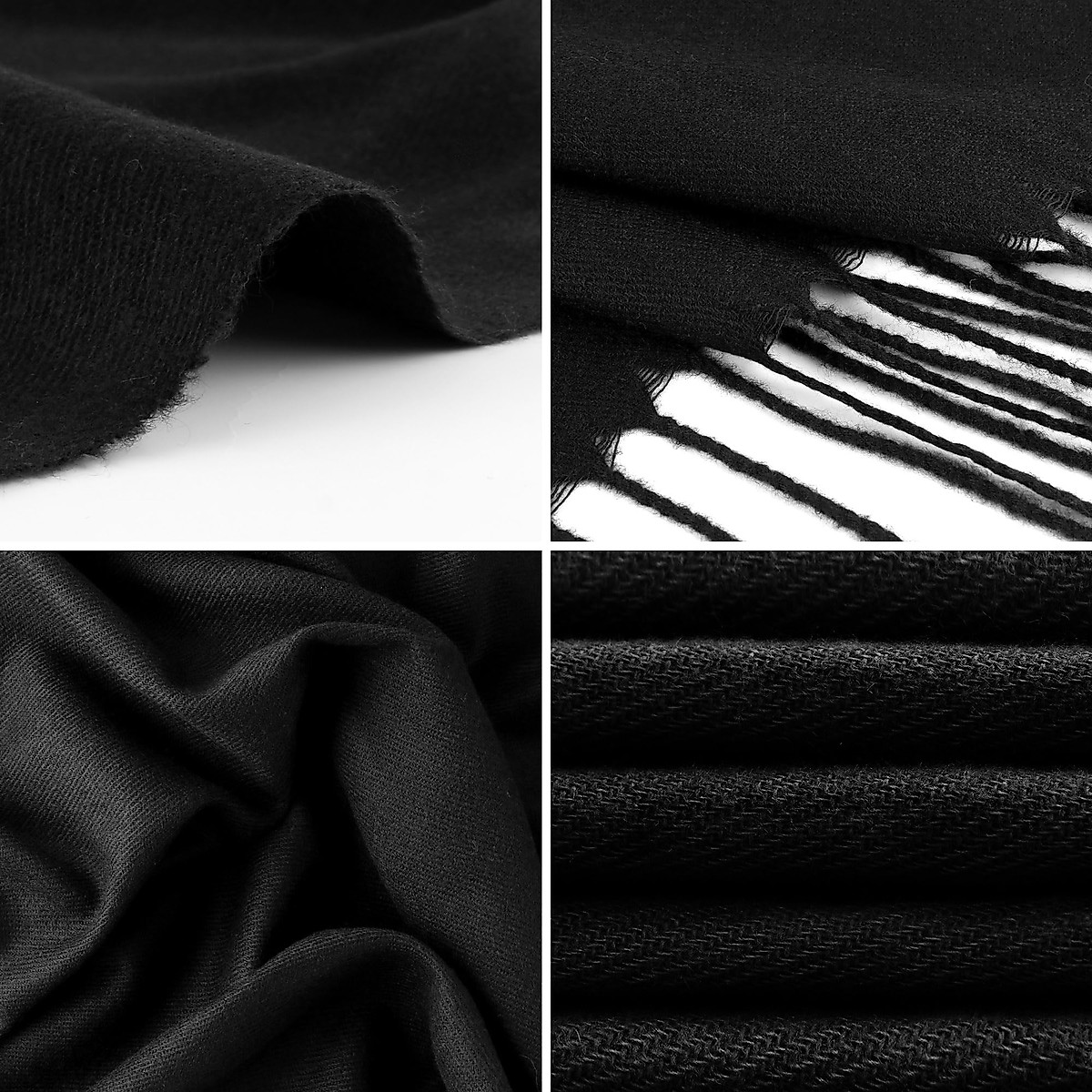 Landisun Scarf for Women Winter Cashmere-Pashmina-Shawl Wraps Scarf Winter Women Cashmere-Scarf Wedding Scarf-Black