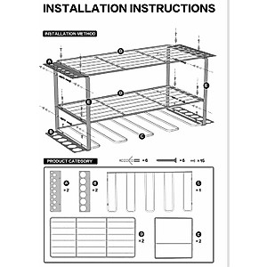 SANNO Power Tool Organizer, Garage Tool Organizers and Storage Rack, Drill Holder Wall Mount Tool Shelf, Utility Storage Rack for Cordless Drill, Station Screwdriver,3 Layers