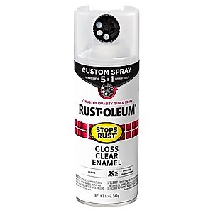 Rust-Oleum 376885 Stops Rust Custom Spray 5-in-1 Spray Paint, 12 oz, Gloss Clear
