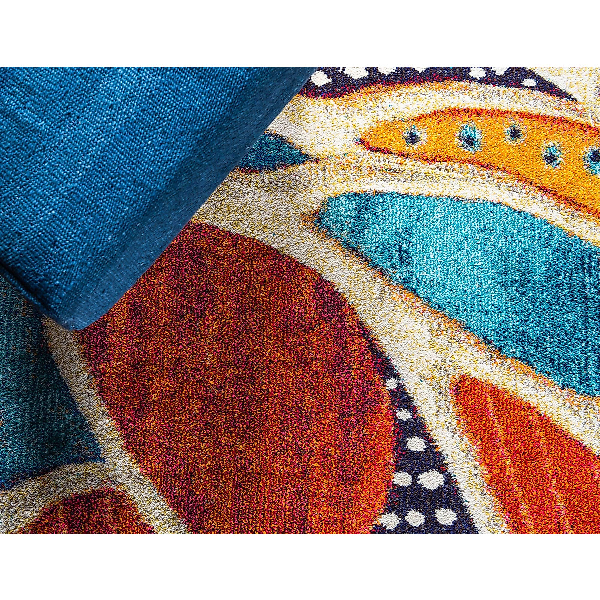 Unique Loom Positano Collection Coastal Modern Abstract Oceanic Rust Red Area Rug (9' x 12')