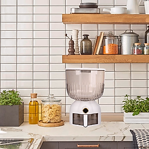 jiashiguang Large Rice Dispenser with Visible Barrel Rice Storage Grain Container Moisture Proof Rice Household Cereal Dispenser Bucket for Kitchen Soybean Corn