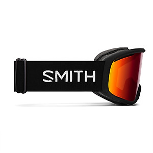 SMITH Vogue Goggles for Women with Carbonic-x Lens – Performance Snowsports Goggles with Replaceable Lens for Skiing & Snowboarding – Black + Red Sol-X Mirror Lens