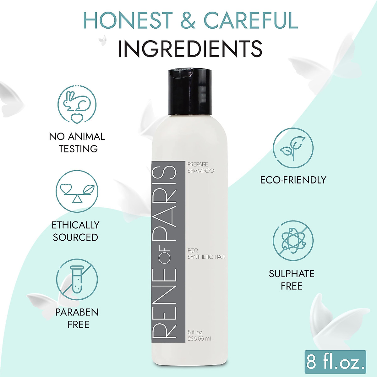 Rene of Paris Prepare Wig Shampoo for Synthetic Wigs/Hair 8 oz.