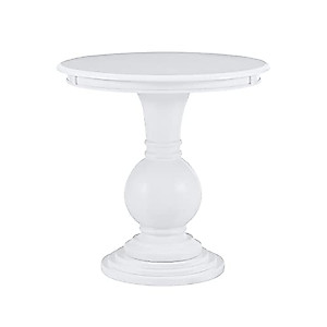 Powell White Pedestal Accent Table Pickins Round