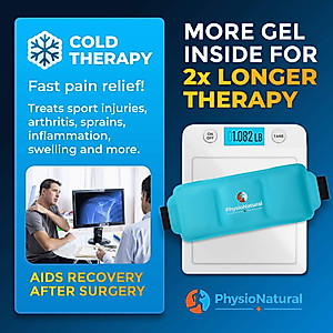 Cold Therapy Reusable Gel Pack with Secure Wrap for Instant Relief of Back Pain, Sore Shoulders, Swollen Knees - Ideal for Injuries, Arthritis, Sprains, Aches, and Surgery Recovery