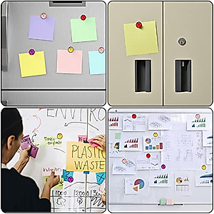 Glitter Pink Glass Refrigerator Magnets for White Board/Locker/Fridge/Cabinet/Dishwasher Home Decorations,Round Small Magnets