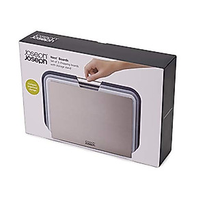Joseph Joseph Plastic Cutting Board Set with Storage Stand 3 Different Sized Boards