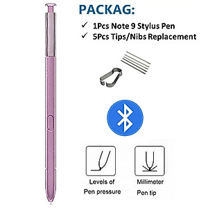 Galaxy Note 9 S Pen (WithBluetooth) Replacement for Samsung Galaxy Note 9 N960 All Versions Stylus Pen with Tips (Purple)