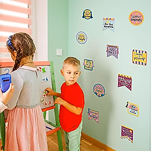 48 Pcs Boho Positive Sayings Accents Rainbow Theme Bulletin Board for Classroom Inspirational Quote Motivational Positive Sayings Cutouts for Rainbow Classroom Decor