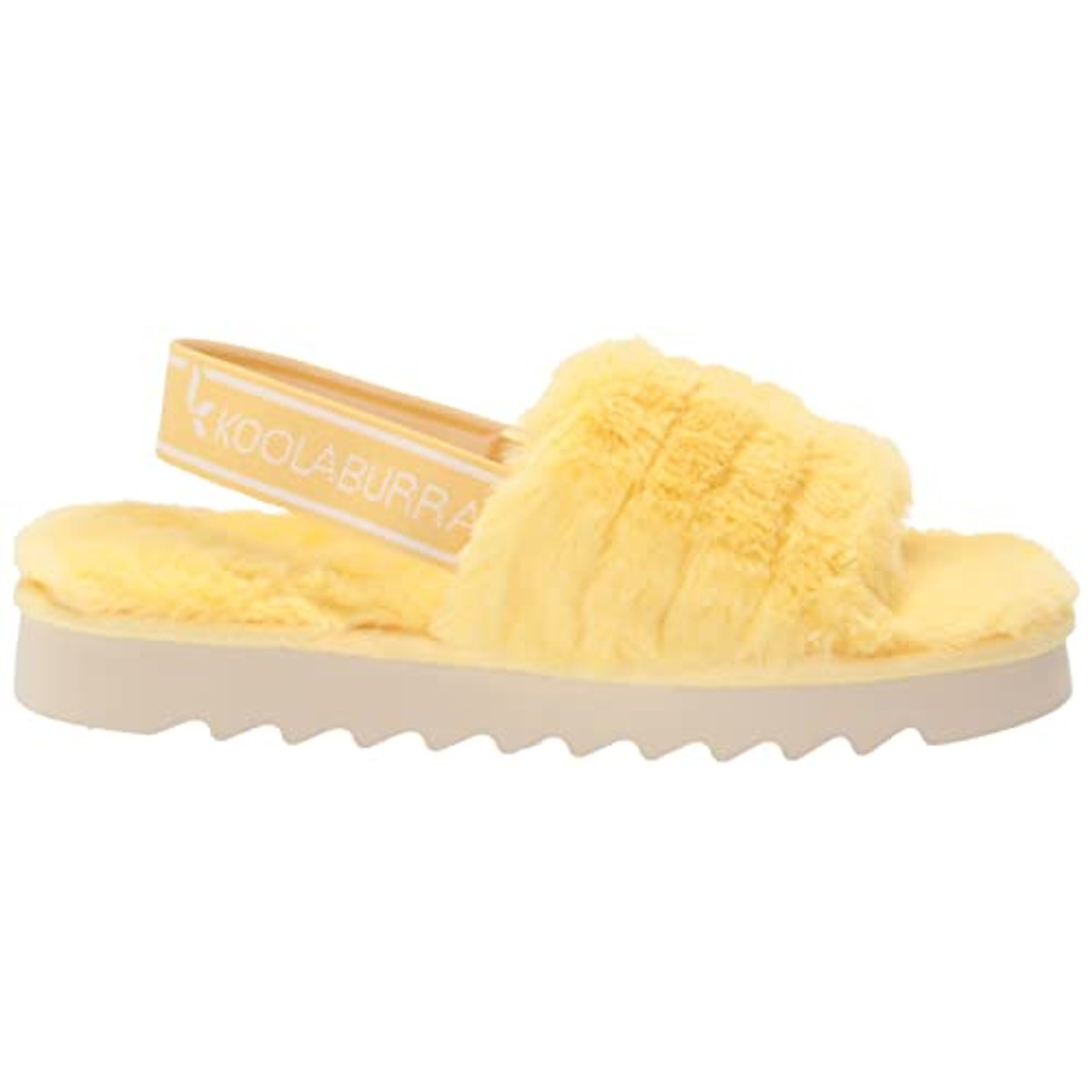 Koolaburra by UGG Unisex-Child K FUZZ'N Sandal, Pale Banana, 2 Little Kid