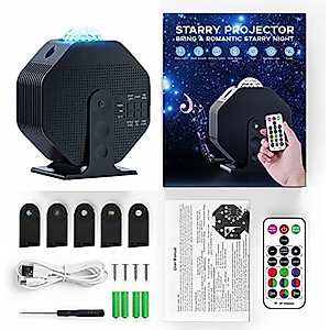 Star Projector, Galaxy Projector for Bedroom, Bluetooth Speaker and Voice Control, Night Light Projector for Kids Adults Gaming Room, Home Theater, Ceiling, Room Decor