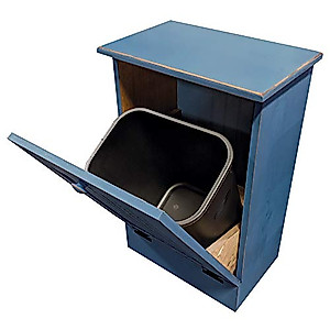 Sawdust City Tilt-Out Wooden Trash/Recycle Bin Holder (Old Williamsburg Blue)