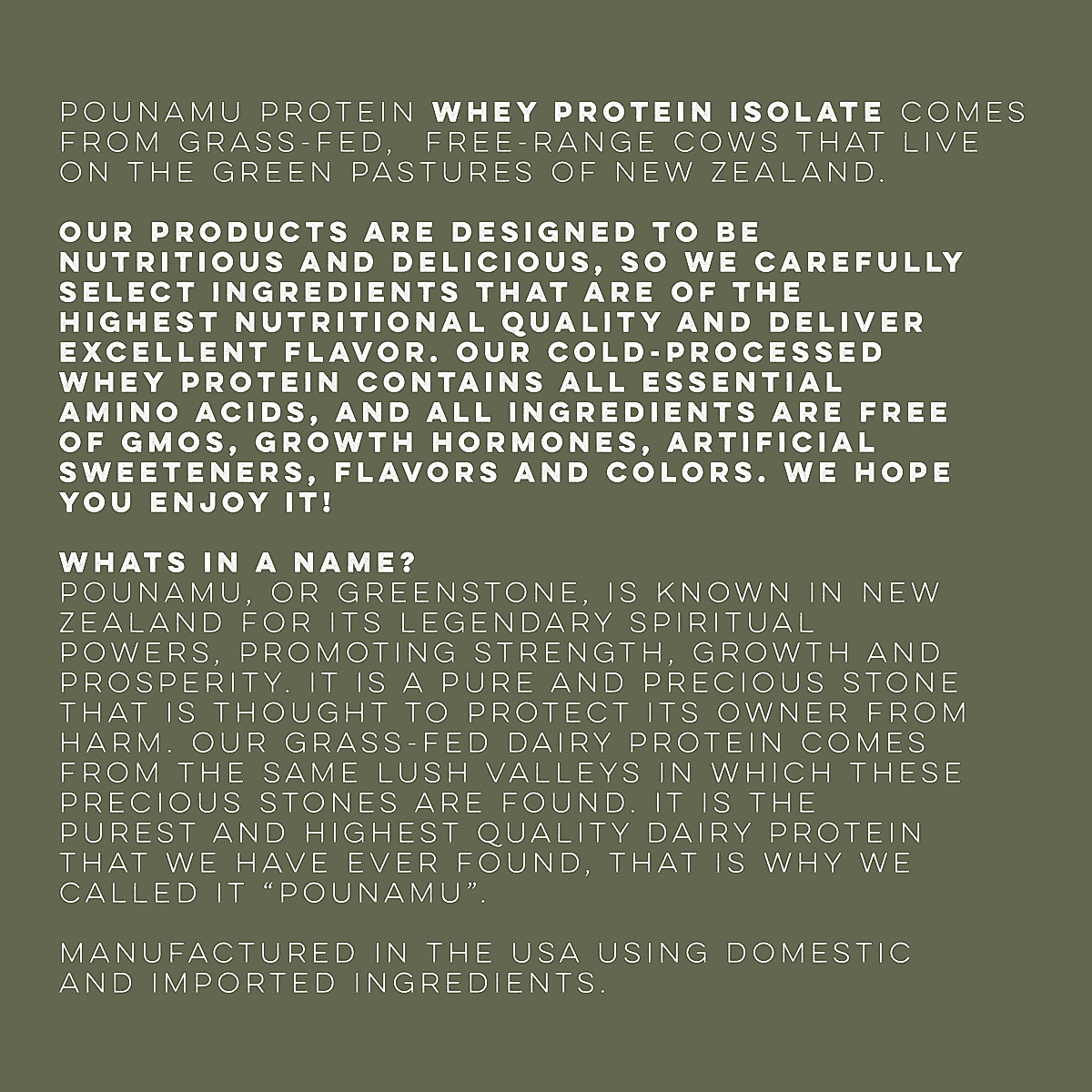 Pounamu Natural Whey Protein Isolate Powder, 28g Protein, 7.3g BCAAs, 4g Leucine | New Zealand Free-Range, Grass-Fed Dairy | Gluten-Free, Keto, Kosher | 2LB, 30 Servings