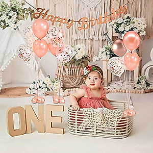 Rose Gold Birthday Party Balloons, 50pcs12 Inch Birthday Balloons Rose Gold White Confetti Balloons For Girls Birthday Party decorations