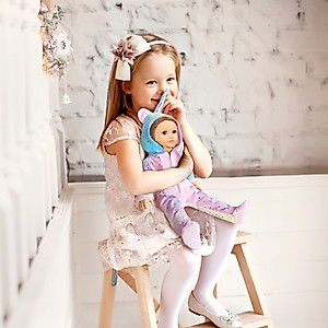 WONDOLL 2-Sets 18-inch Doll-Clothes Set - Unicorn Clothes with Hair Clip and Headband - Compatible with All 18 inch Dolls Accessories for Kids -Pink