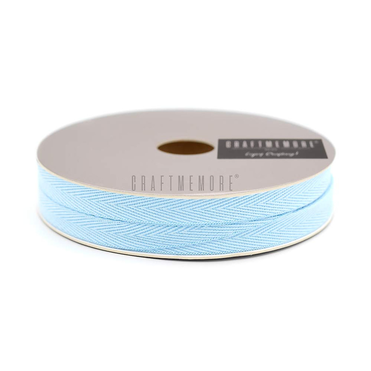 CRAFTMEMORE 3/4 Inch Twill Tape Fabric Ribbons Webbing Herringbone Twill Bias Binding Tape for Clothes Sewing Craft Trim Lace 36 Yards (MP11 Sky Blue)