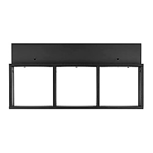 Danya B. Modern 3 Cube Floating Wall Shelf with Display Ledge - Easy to Hang Wall Mounted Triple Cubby Shelf (Black)