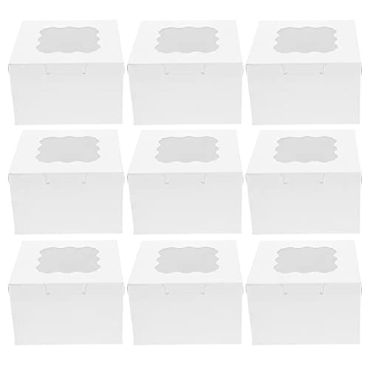 UPKOCH Cajas Para Mini Donas Cupcake Holder 12 Pcs Bakery Boxes with Window Pastry Cookie Boxes Small Cake Box Paper Treat Boxes for Pastry Cupcakes Pie Donuts White Mini Muffins