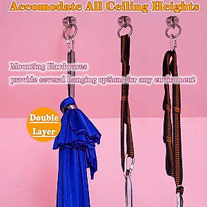 Indoor Sensory Swing for Kids with Mounting Hardware, Double-layer Clothes Indoor Swing Hanging Hammock Chair Lycra Cuddle Pod Therapy Swings for Autism Child with Special Needs(Blue)