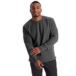 C9 Champion Men's Waffle Thermal Knit Crew Pullover, Ebony Heather, XL