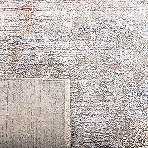SAFAVIEH Dream Collection 2'6" x 4' Grey/Blue DRM428F Modern Abstract Premium Viscose Accent Rug