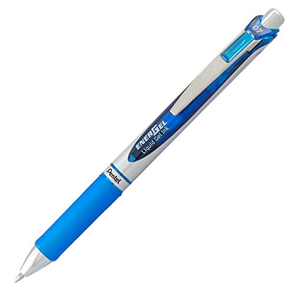 Pentel EnerGel Deluxe RTX Retractable Liquid Gel Pen, 0.7mm, Metal Tip, Blue Ink, 2 Pack (BL77BP2C)