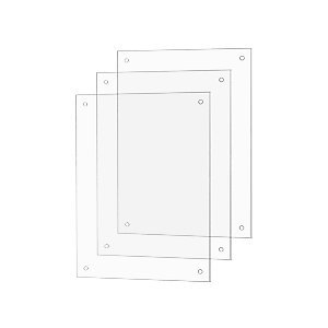 3 Pack Clear Acrylic Wall Protector with Pre Drilled Holes 5" x 7" Protective Plate 5/64" Thick Business or Home Use Dirty Hand and Fingerprint Shield by Marketing Holders