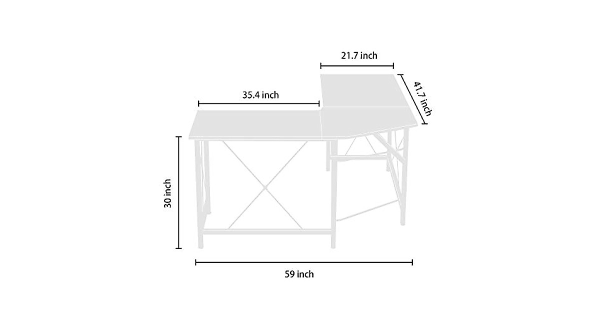 Coral Flower L-Shaped Desk for Home Office & Gaming | Sturdy & Spacious