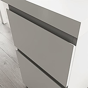 Sauder Northcott White L-Shaped Desk with Drawers, White Finish