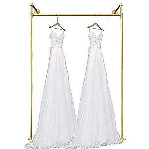 DYRABREST Wall Mounted Clothing Rack Modern Gold Metal Storage Garment Rack Retail Clothes Display Stand Commercial Clothes Racks, Bedroom Portable Coat Rack for Hanging Clothes, Coats, Skirts