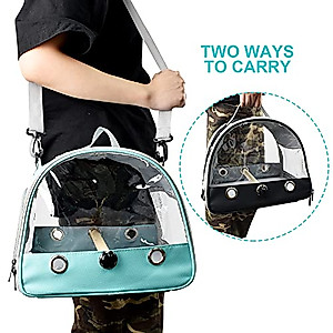 Bird Travel Carrier with Standing Perch,Lightweight Breathable Parrot Outgoing Bags, Small Pet Carrier Bag with Shoulder Strap,Bird Rat Guinea Pig Squirrel Carrier