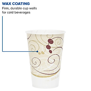 SOLO R7N-J8000 7 oz Symphany Waxed Paper Cold Cup (Case of 2000), beige, 3.7"
