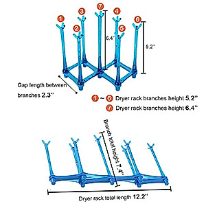 Sunwel Fashion Space Saving Expandable Drying Rack Portable Bottle Dryer Holder for Reusable Baggies, Dishes, Cups, Glass and Bottles Great for Home & Travel