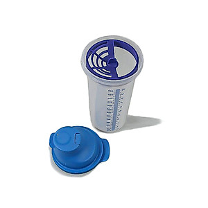 Tupperware Kenparazzi 600 ml XL Quick-Shake Shaker Mix Fix Mess Mixing Cup, Clear Blue