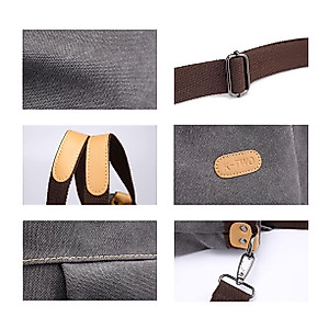 GJGJTER Women Soft Retro Casual All-match Tote Satchel Crossbody Hobo Messenger Canvas Shoulder Bag Clutches-Black