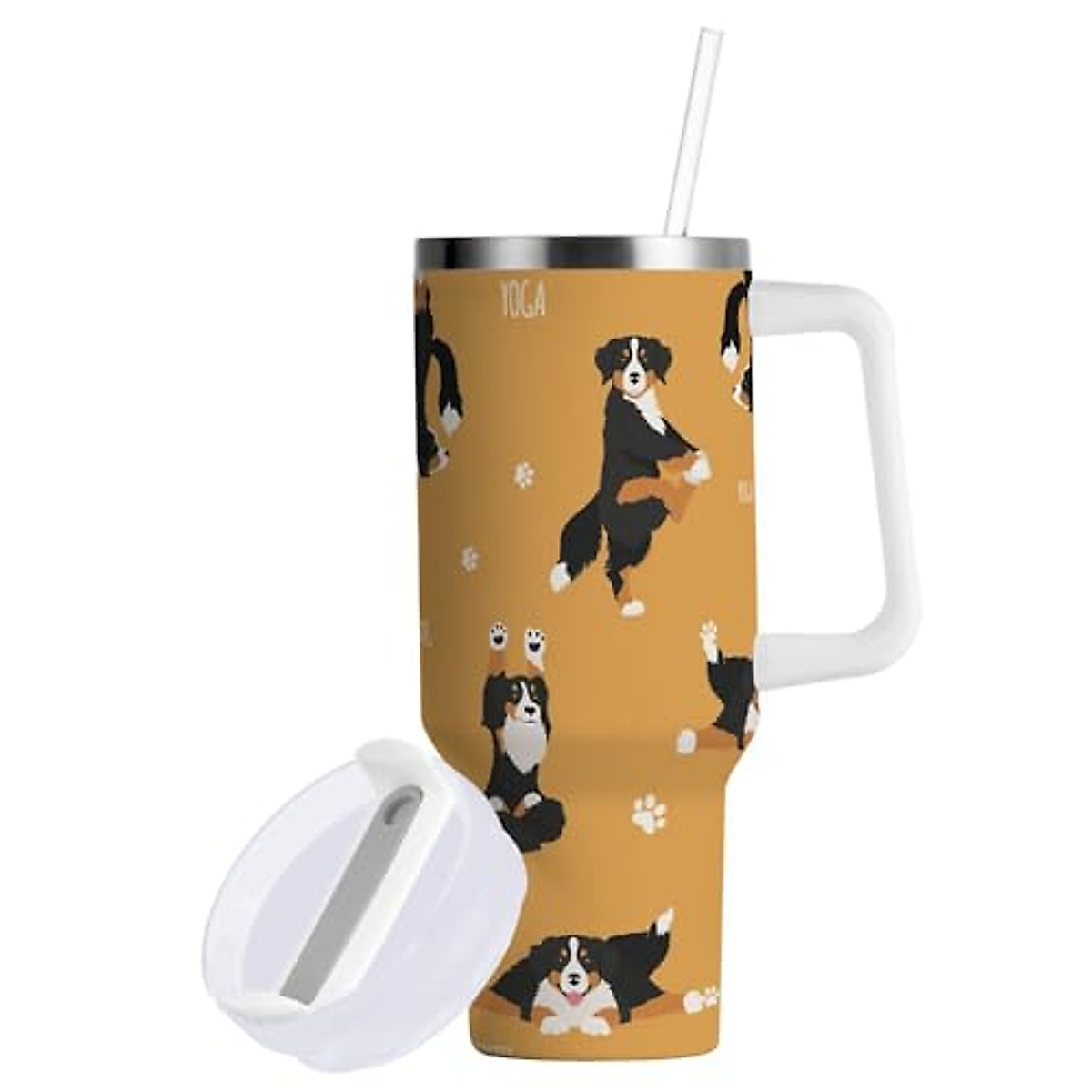 RPLIFE Cute Dogs Coffee Tumbler, Stainless Water Bottle, Insulated Coffee Cups with Lids, Coffee Tumbler for Women