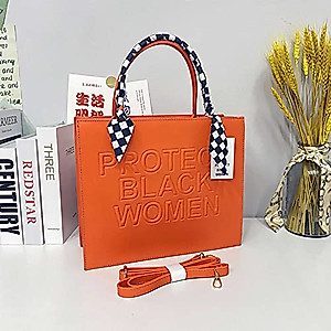 AyTotoro Protect Black Women Purses and Handbag Fashion Designer PU Leather Top Handle Shoulder Bag Satchel Tote Crossbody (orange)