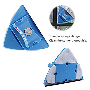 KOKITEA Double-Sided Window Cleaner Glass Wiper Magnetic Cleaning Tools, 5-Gears Adjustable Magnetic Glider Washing Brush Tools, for High-Rise Double Thick Glazed Windows Thickness 0.3"-1" (Blue)