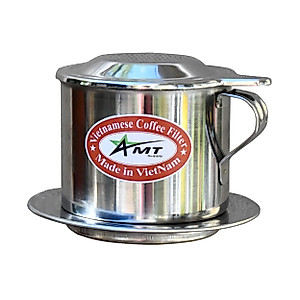 AMT 6.5 OZ Vietnamese Coffee Maker Coffee Filter, 2-3 Servings Phin, Screw Down Coffee Vietnamese Coffee Dripper for Vietnamese Style at Home Office (6.5 OZ - Handle)