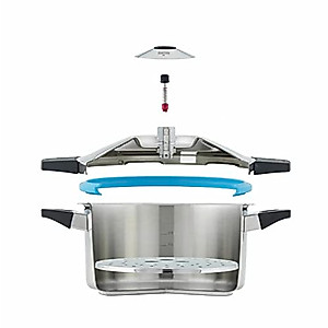 Kuhn Rikon DUROMATIC® Pressure Cooker 8.75” 6.3 qt family of 4 with side handles to save space