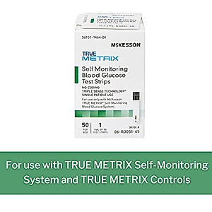 McKesson TRUE METRIX Self-Monitoring Blood Glucose Test Strips, 50 Strips, 24 Packs, 1200 Total
