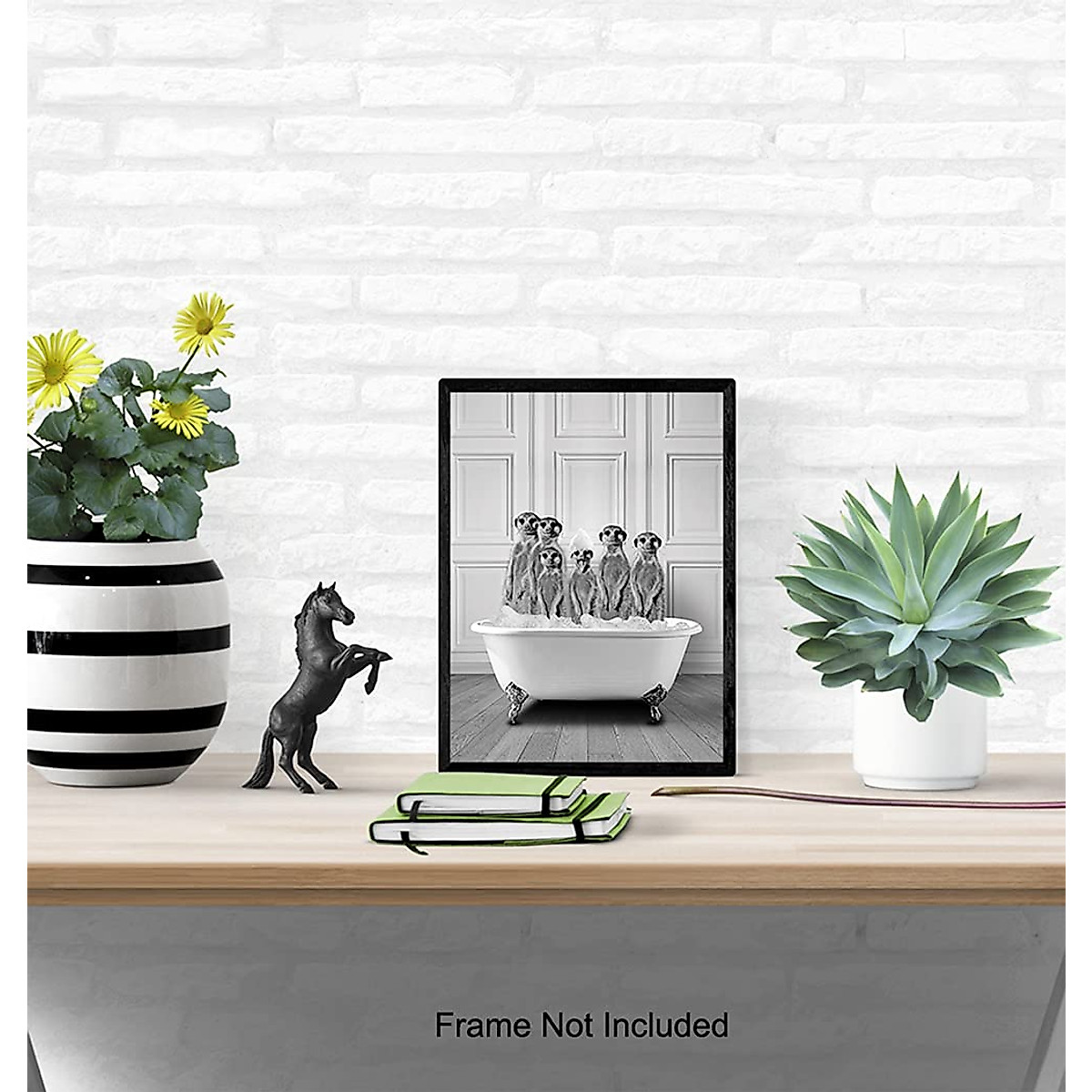 Bathroom Wall Decor - Funny Bathroom Decor - Bathroom Wall Art - Meerkat Bathroom Decorations Pictures - Bath Wall Decor - Modern Bathroom Accessories - Guest Bathroom - Restroom Sign - Powder Room